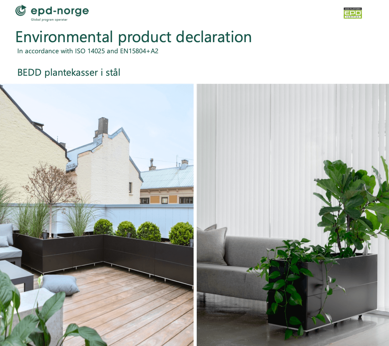 Plantekasser med miljødokumentasjon – BEDD